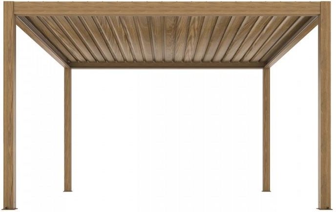 Nordvic Pergola Ogrodowa Aluminiowa Elektryczna Luxe 4x4m Drewno Z Led ...