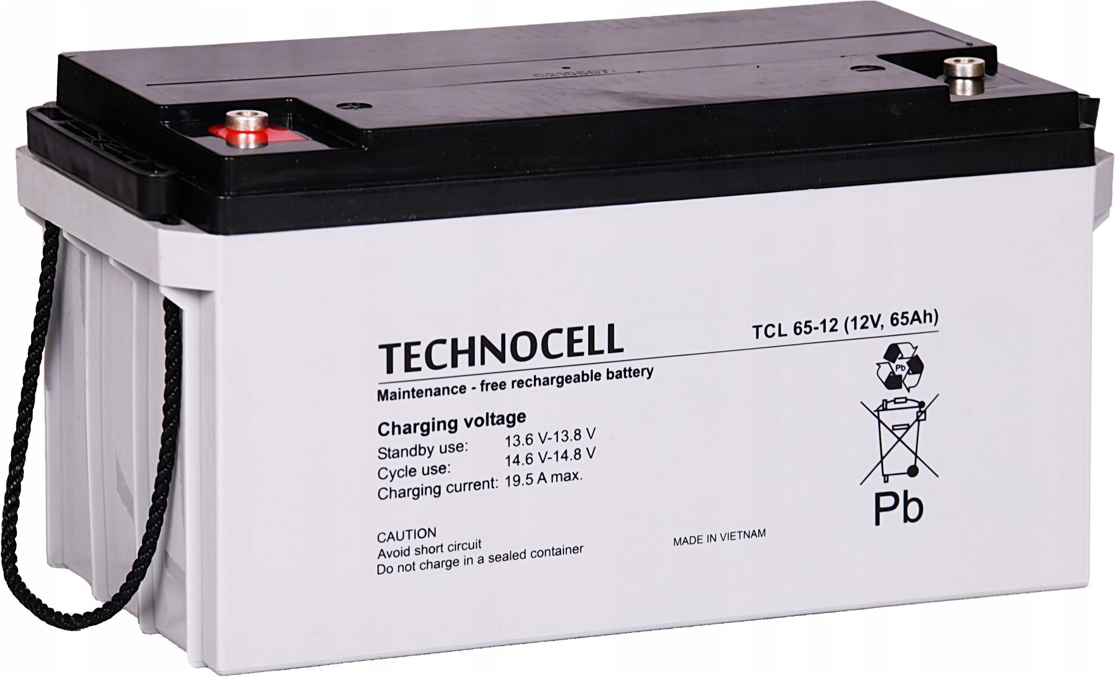 Technocell Mocny Akumulator Bateria Tcl 12 V 65 Ah Agm Vrla Zasilanie ...