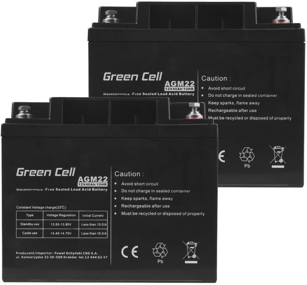 Green Cell 2 x akumulator AGM VRLA 12V 40Ah - Ceny i opinie na Ceneo.pl