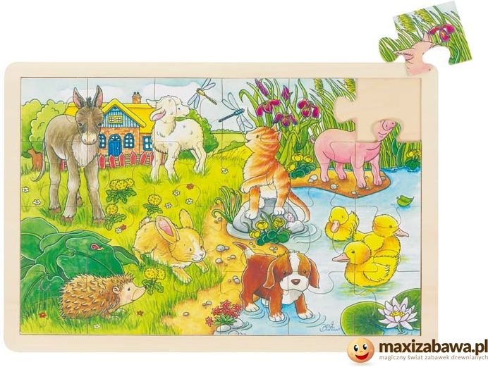 Goki Puzzle Drewniane. Sympatyczne Zwierzątka, 24 Elementy 57890 - Ceny ...