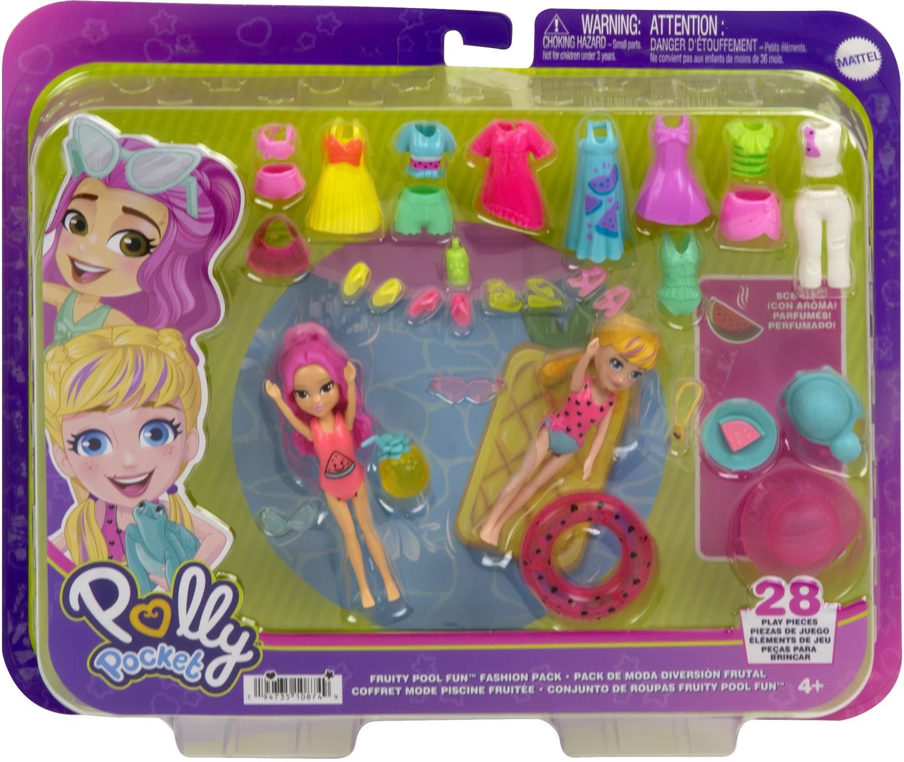 Lalka Mattel Polly Pocket Owocowa Zabawa Na Basenie Zestaw Modowy 2 Lalki Ubranka I Akcesoria ...