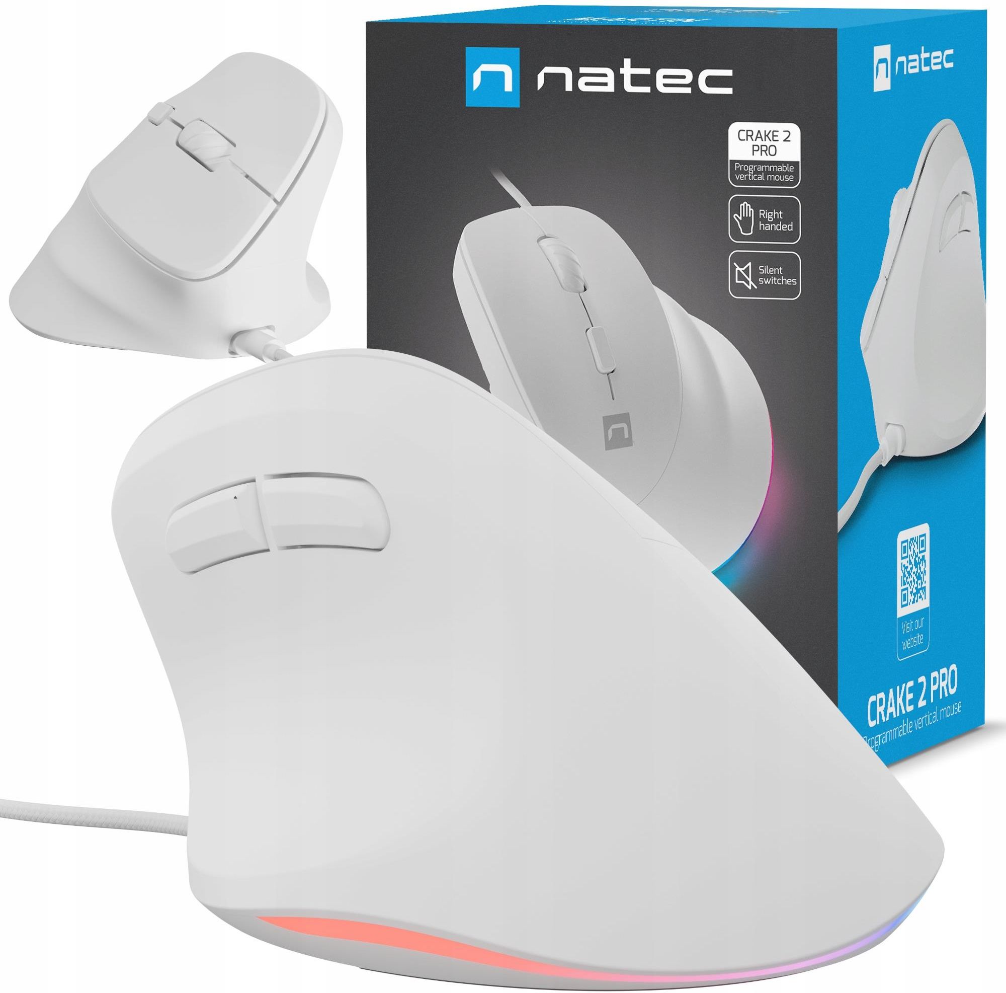Mysz Natec Crake 2 Pro Biała (NMY2273) - Opinie i ceny na Ceneo.pl