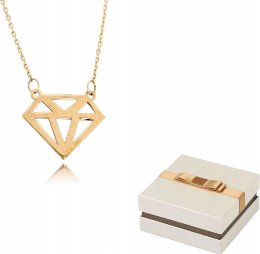 Global Silver Złoto 585 Naszyjnik Złoty Diament 585 14 karatów ZN22 ...