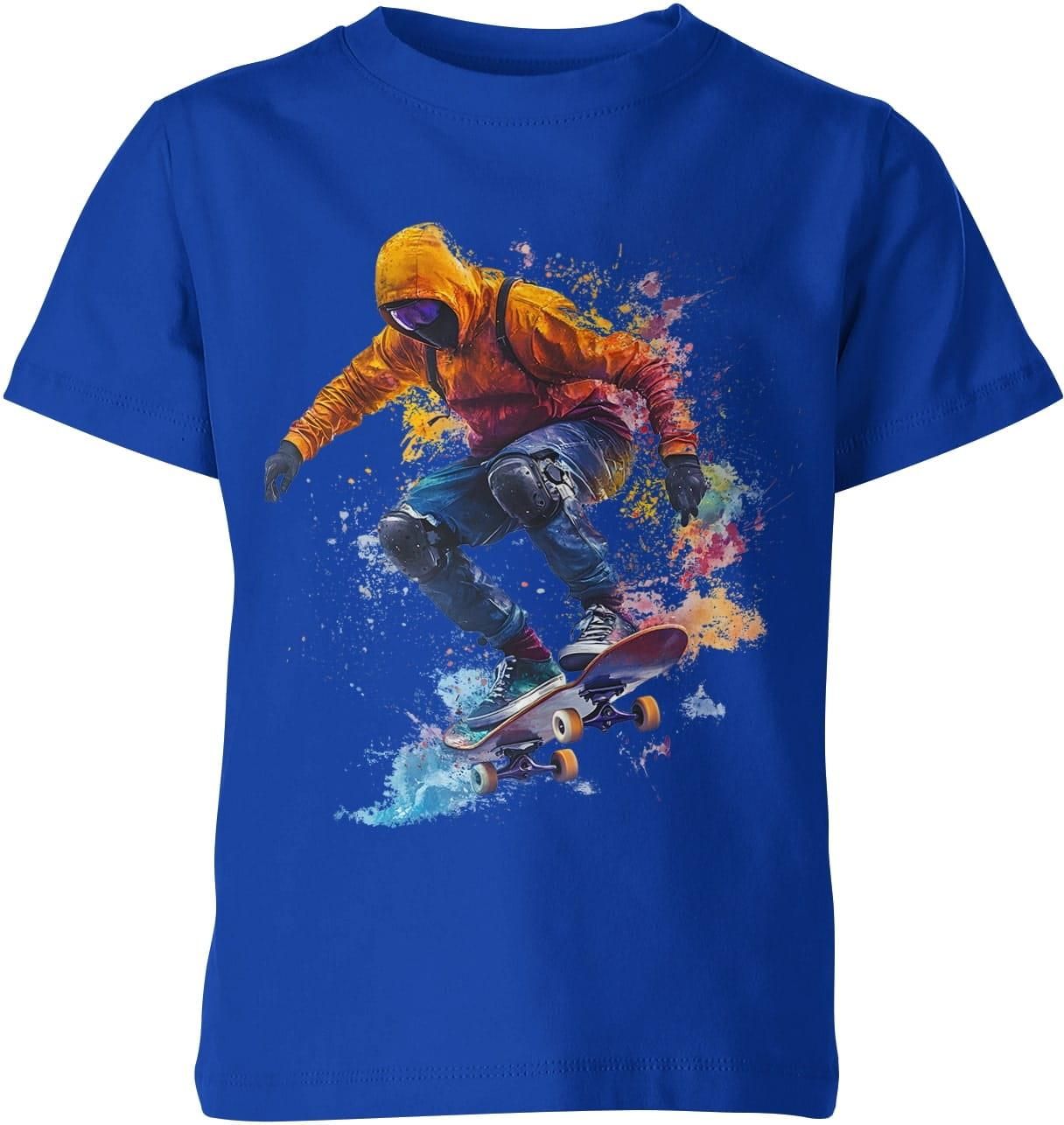 Skateboard stake z deskorolką Dziecięca koszulka (128, Niebieski) - Ceny i opinie - Ceneo.pl