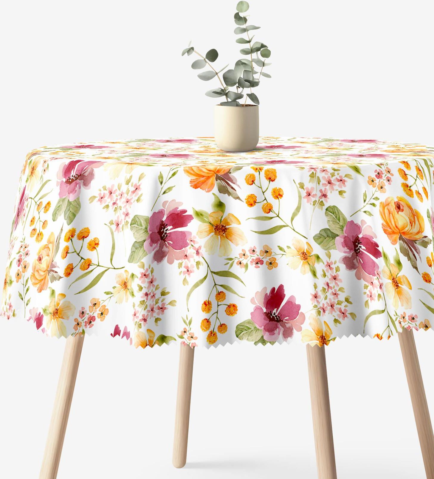 Goldea Obrus Okrągły Plamoodporny Kwiaty Hibiskusa 110cm - Opinie i atrakcyjne ceny na Ceneo.pl