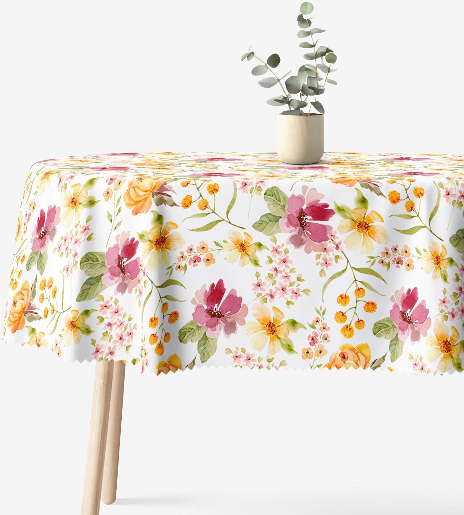 Goldea Obrus Owalny Plamoodporny Kwiaty Hibiskusa 120x180cm - Opinie i atrakcyjne ceny na Ceneo.pl