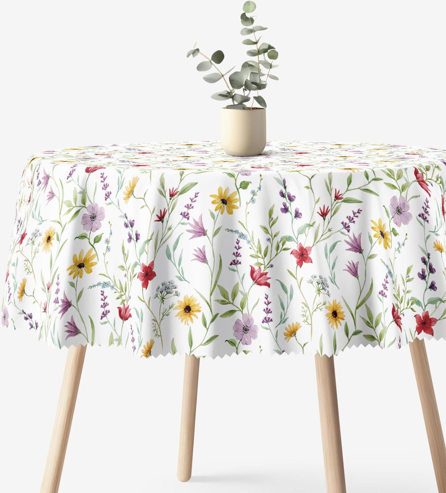 Goldea Obrus Okrągły Plamoodporny Kolorowe Kwiaty Wiosenne 90cm - Opinie i atrakcyjne ceny na ...