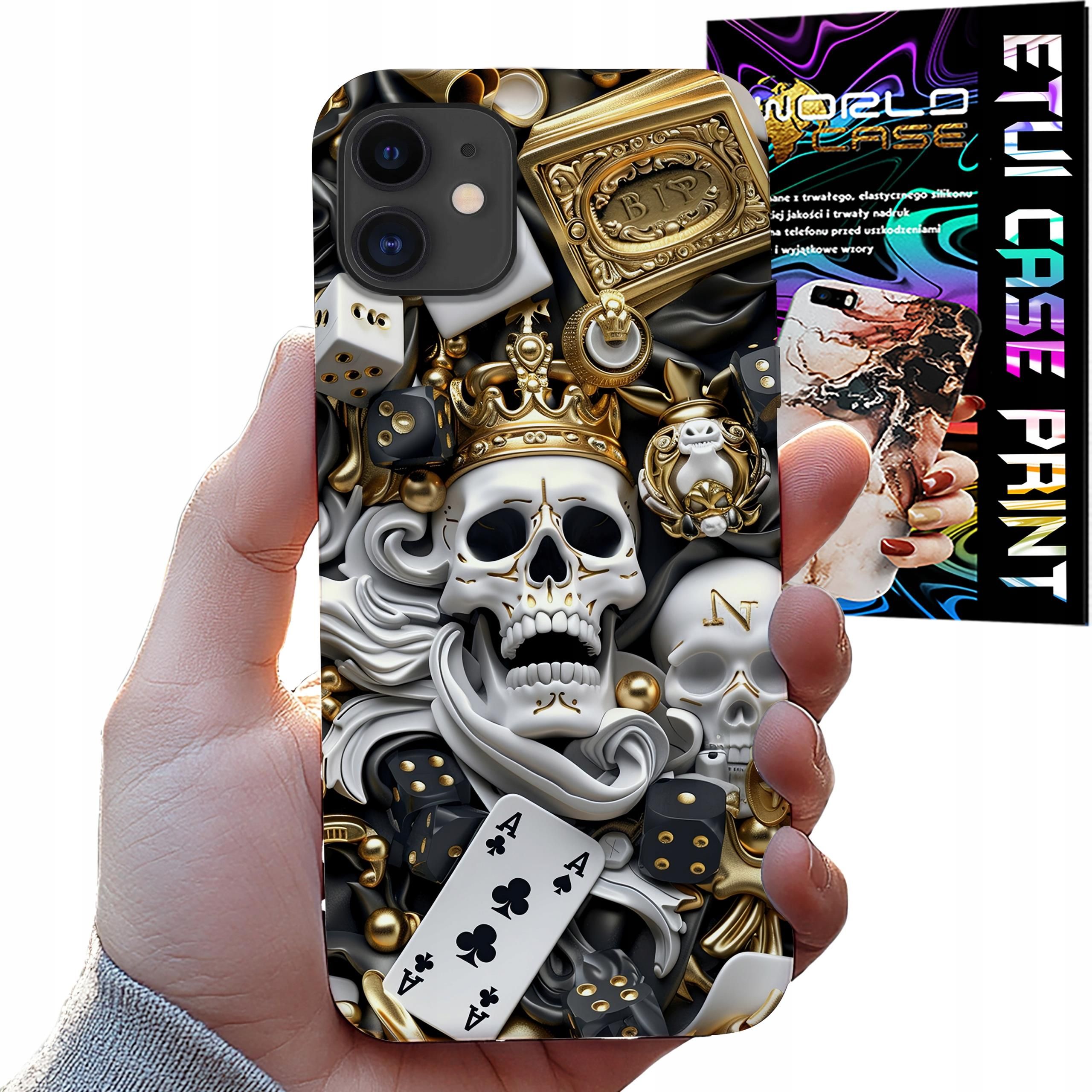 World Case Etui Do Iphone 12 Mini Poker Kasyno Karty Korona Szkielet ...