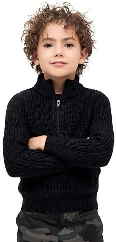 Brandit Unisex Kids Marine Troyer sweter dziecięcy, czarny, normalny ...