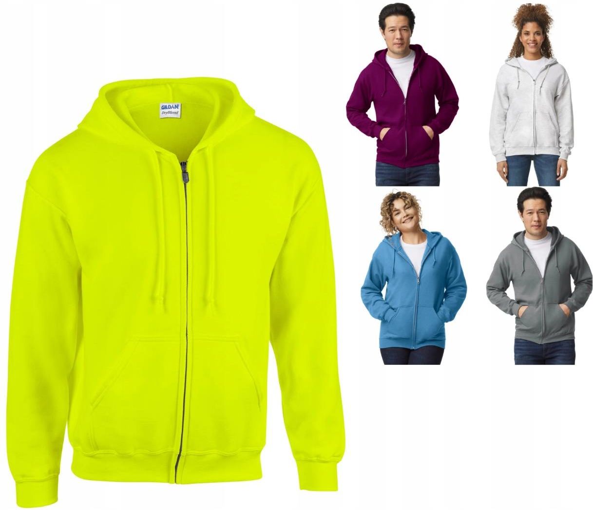 Gildan Bluza Rozpinana Z Kapturem Heavy 18600 Lemon Safety Xl - Ceny i ...