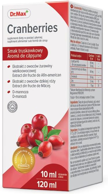 Dr. Max Cranberries Syrop Żurawinowy O Smaku Truskawkowym 120ml ...