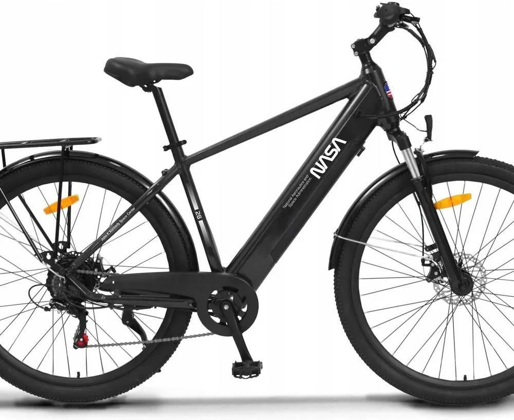 Rower elektryczny Trekkingowy NASA USA SATURN E-BIKE 28 Czarny 468wh ...