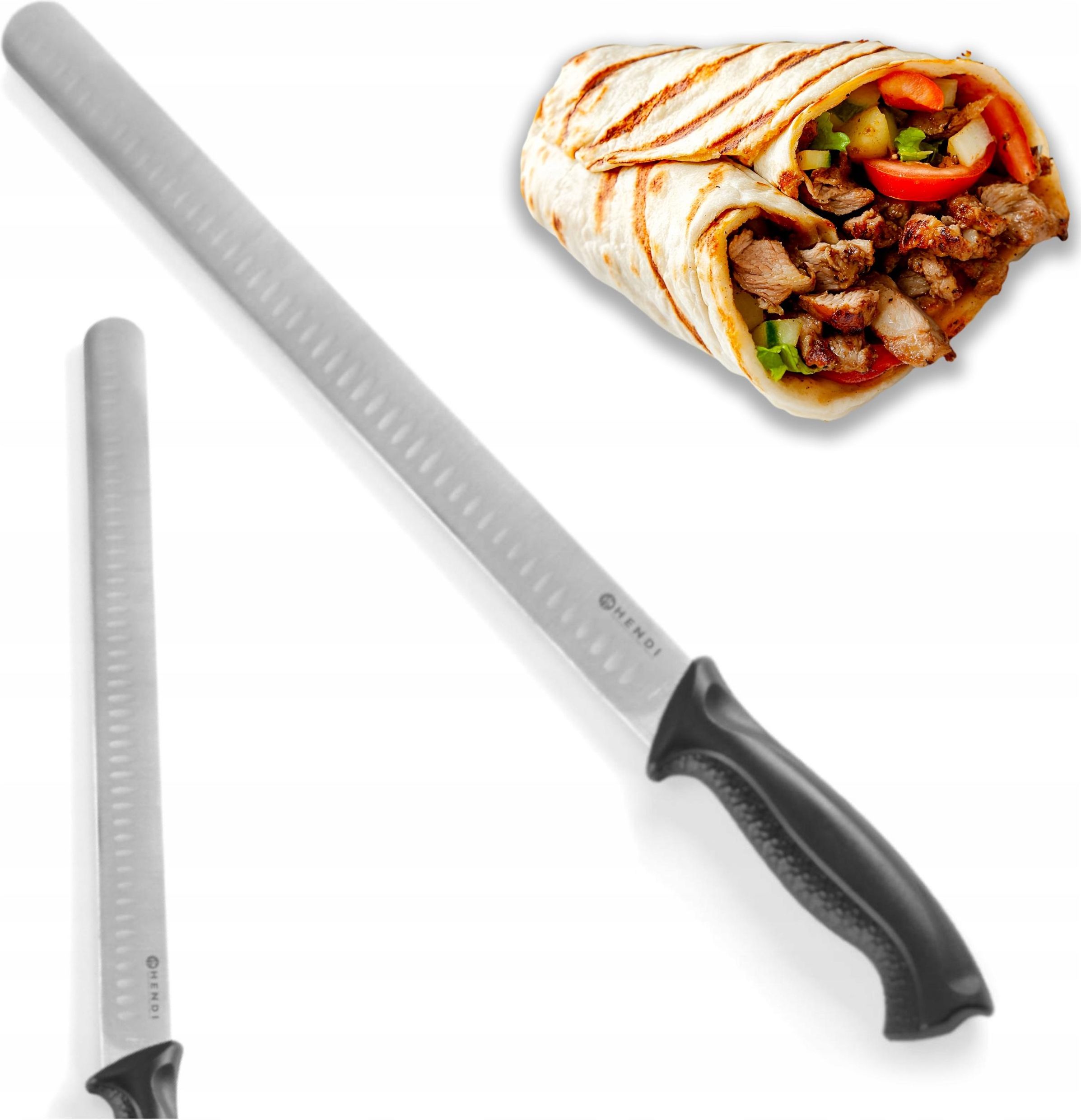 Hendi Profesjonalny Nóż Do Kebaba Mięsa Czarny Haccp Tortilla 350mm ...