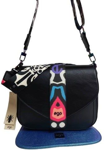 Torebka listonoszka Ego czarna niebieska 2w1 multikolor wymienna klapa - Ceny i opinie - Ceneo.pl