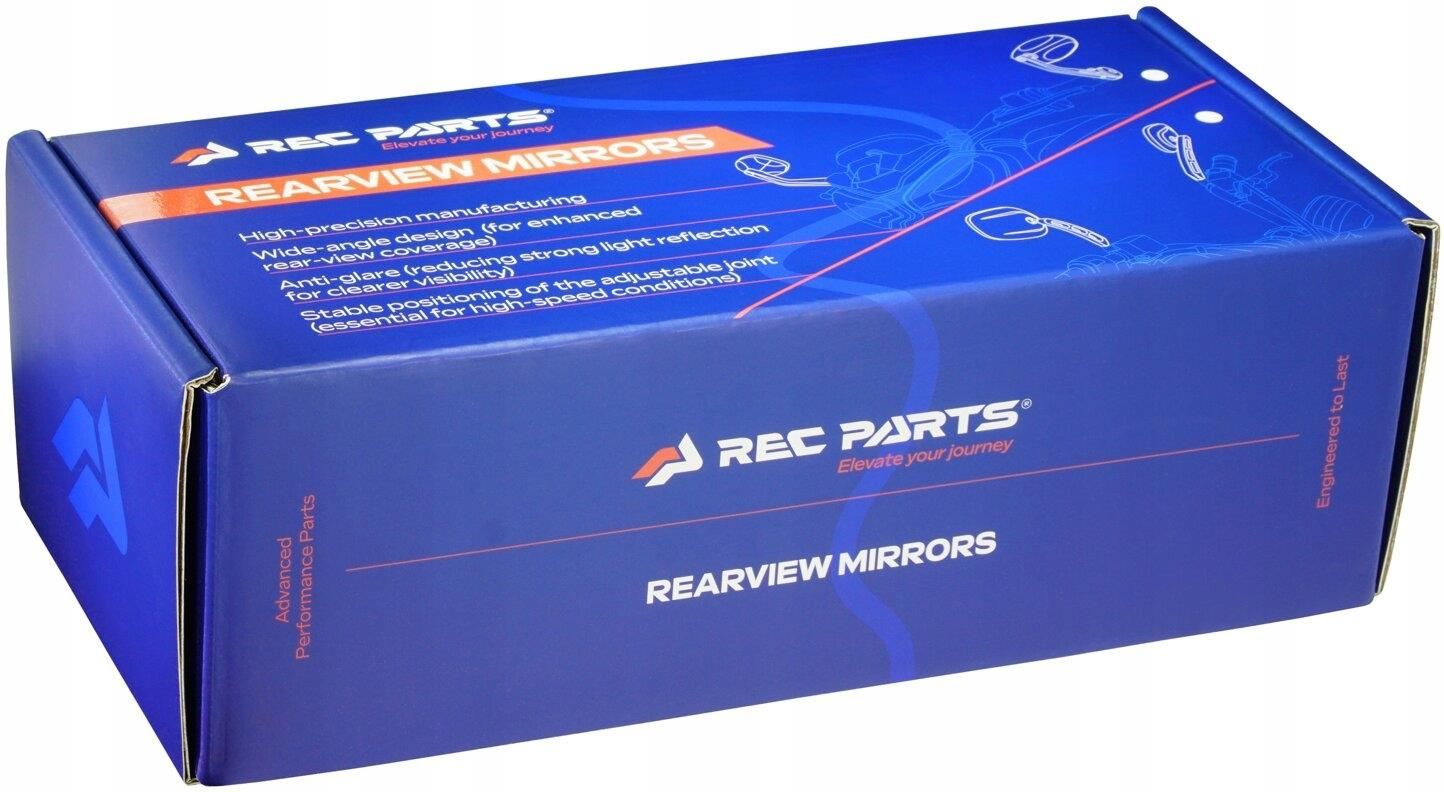 Rec-Parts Lusterka Motocyklowe Cnc Srebrne Prostokątne Do Kierownicy 22 ...
