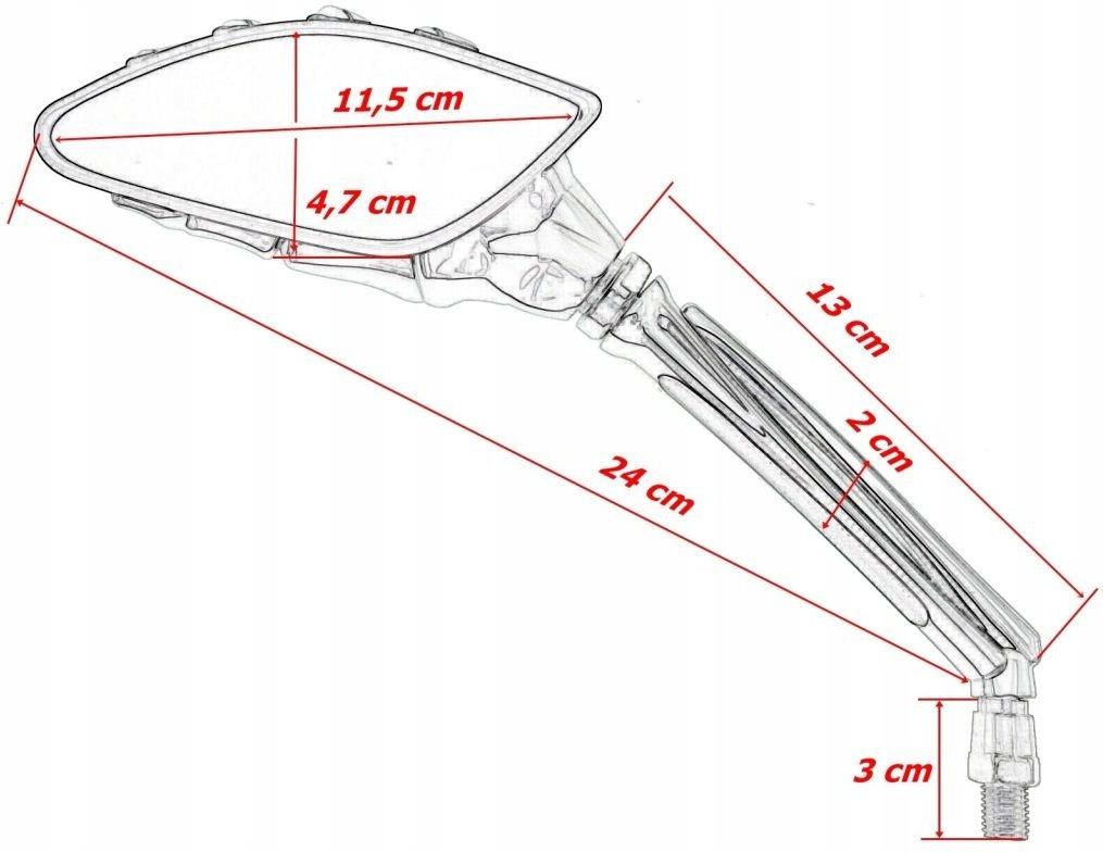 Motrix Lusterka Chrom Honda Vt125 500 600 750 1100 Shadow M10 10Mm ...