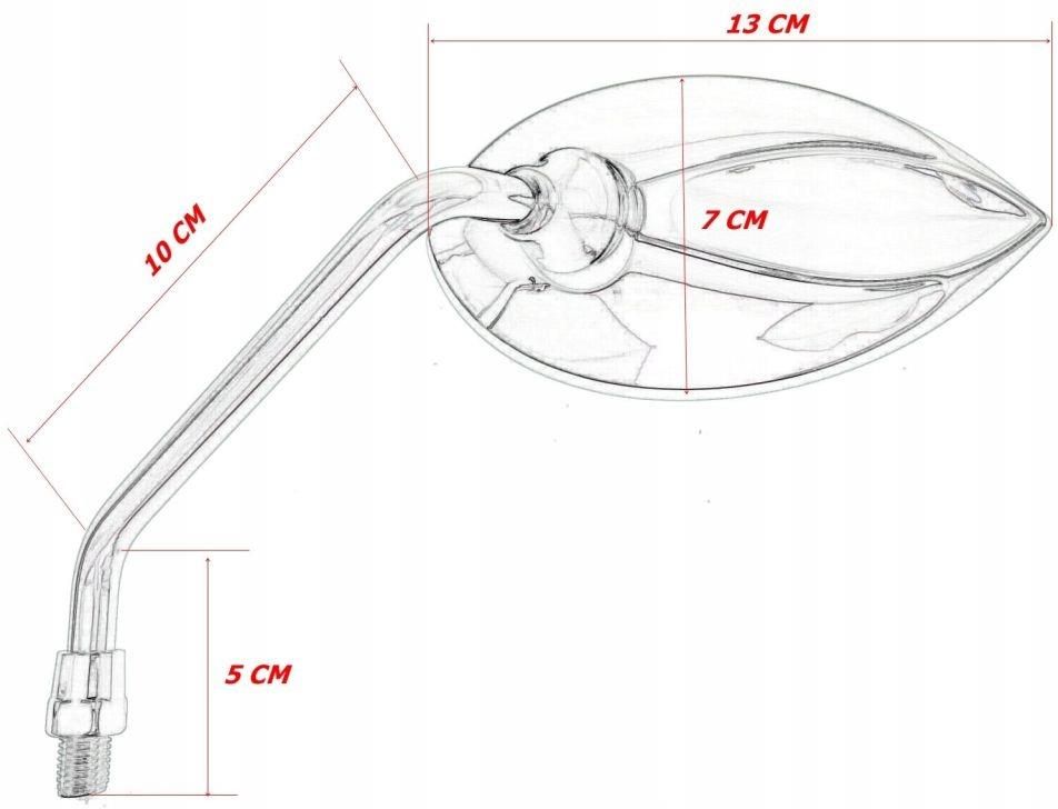 Motrix Lusterka Chrom Honda Vt125 500 600 750 1100 Shadow M10 10Mm ...