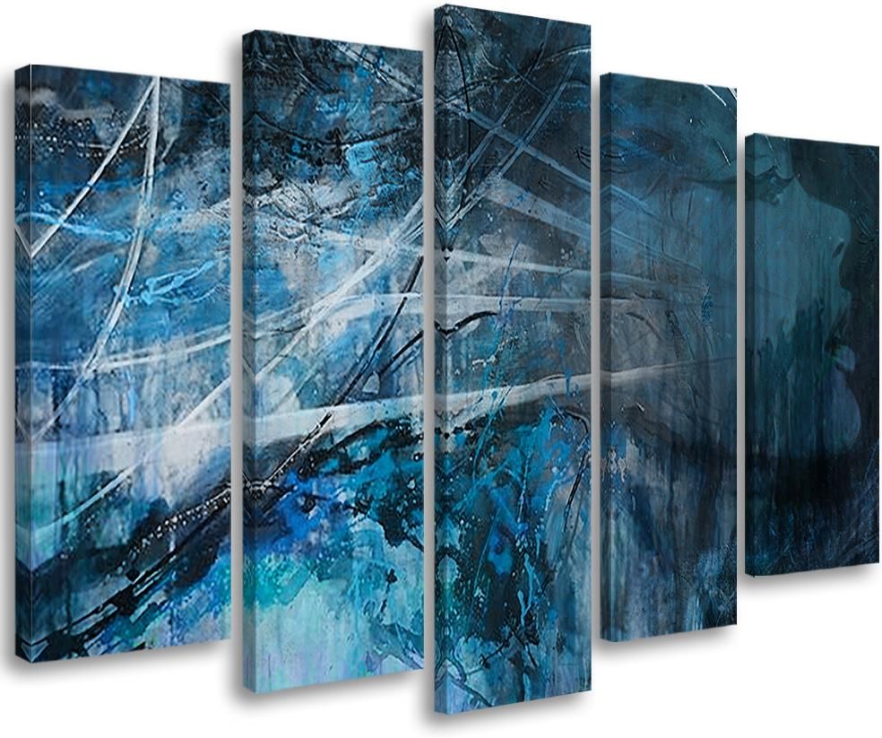 Feeby Obraz Tryptyk Do Salonu Kobieta Niebieski 200x100 - Opinie i atrakcyjne ceny na Ceneo.pl