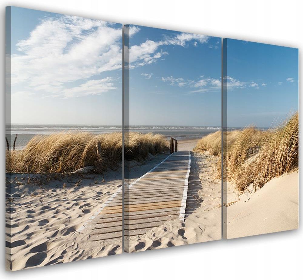 Feeby Obraz Tryptyk Do Salonu Morze Plaża Natura 120x80 - Opinie i atrakcyjne ceny na Ceneo.pl