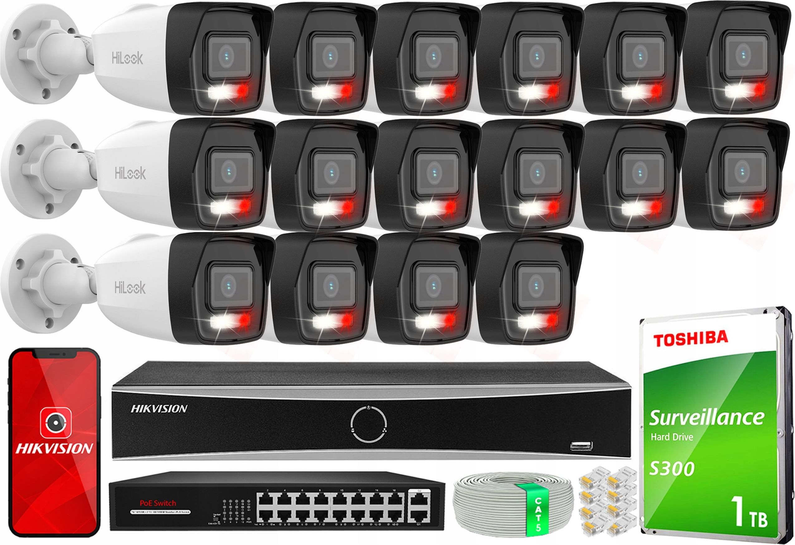 Zestaw do monitoringu Hikvision Monitoring Ip 16 Kamer Ipcam-B6-30Dl ...