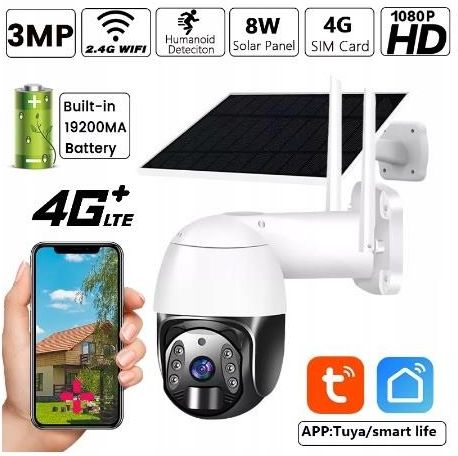 Kamera przemysłowa Gv Kamera 4G Gsm Lte Solarna Na Karte Sim Tuya 3Mpx ...