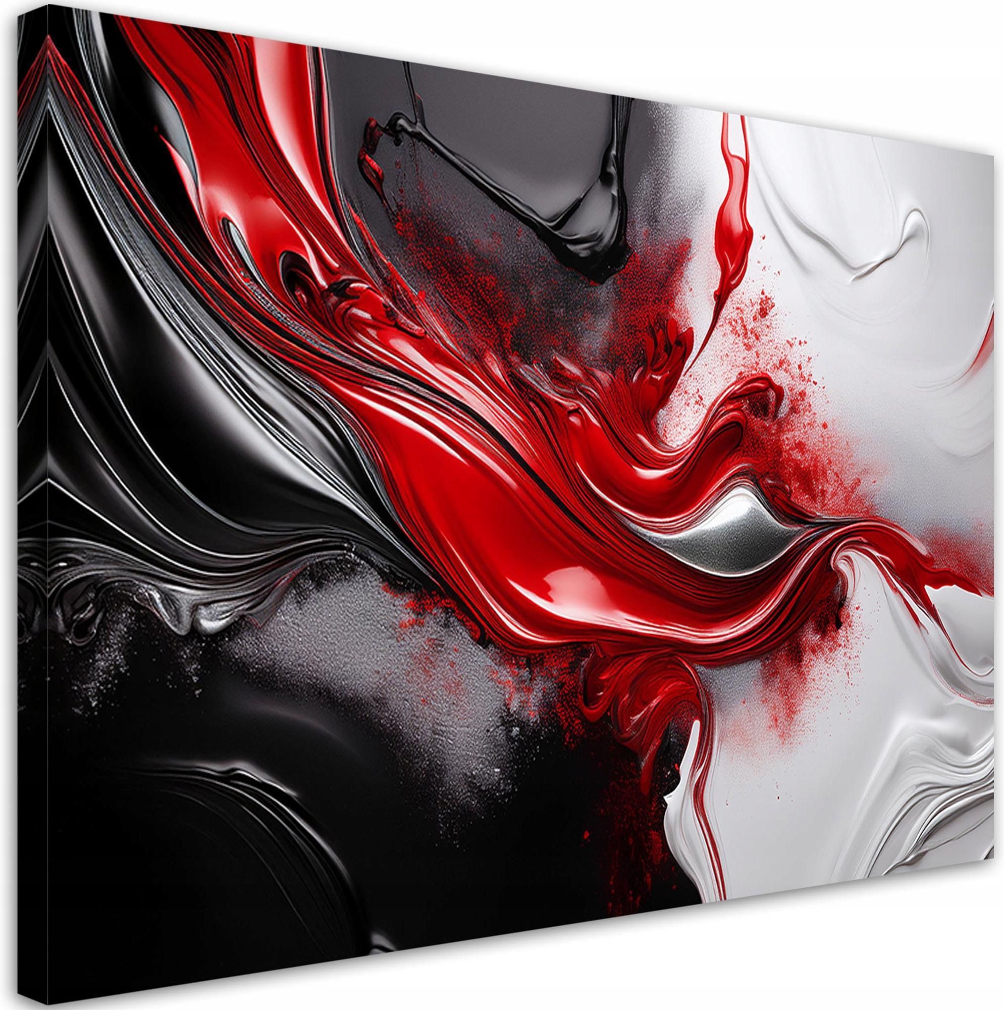 Feeby Obraz na płótnie, Abstrakcja Czerwony Czarny 3D 100x70 - Opinie i ...