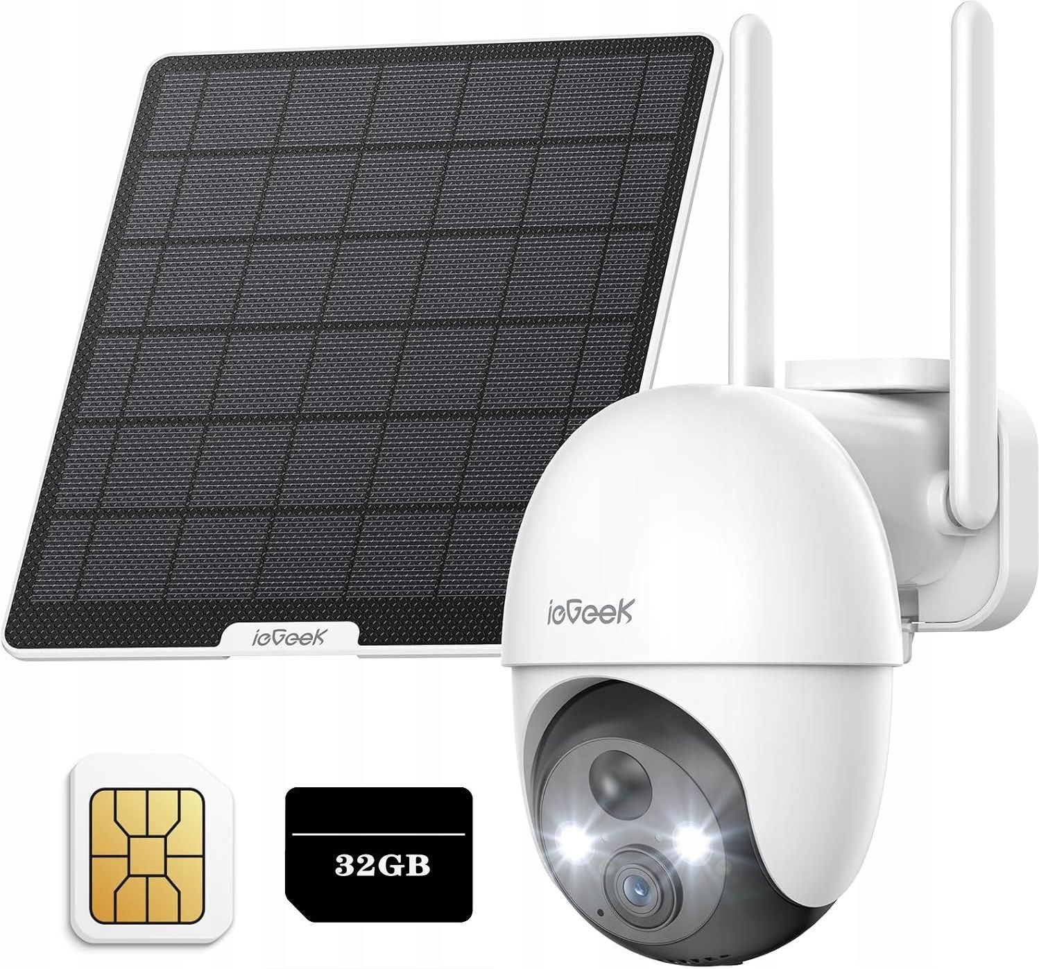 Kamera przemysłowa Iegeek Kamera Solarna Ip Smart Obrotowa Gsm 3G/4G ...