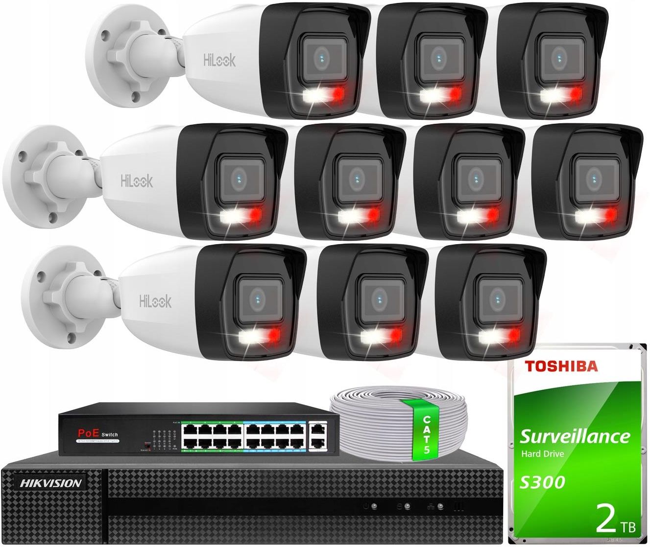 Zestaw do monitoringu Hilook Zestaw Monitoringu 10 Kamer Ip Ipcam-B2-P ...