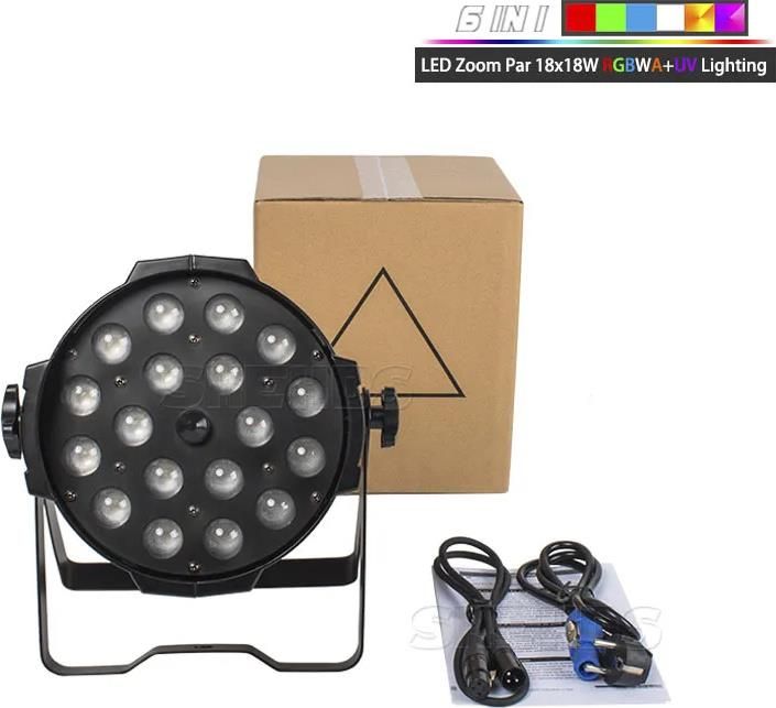 Lampa LED Zoom Par, 18x18W RGBWA+UV, zoom liniowy 15-45, Zoom 18x18W ...