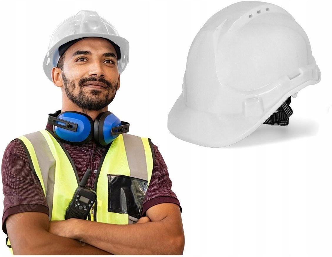 Magros Kask Roboczy Ochronny Budowlany Wentylowany Hełm Bhp Z Paskiem ...