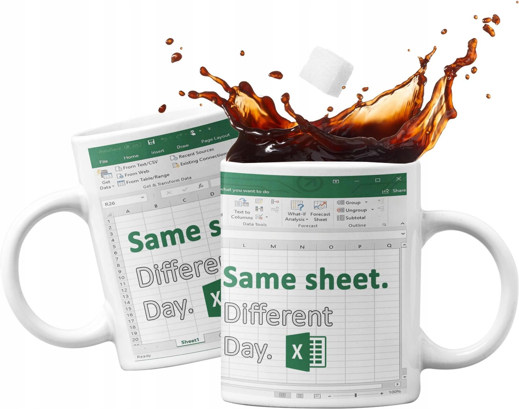 Śmieszny Kubek Same Sheet Different Day Do Pracy Biura Excel - Ceny i ...