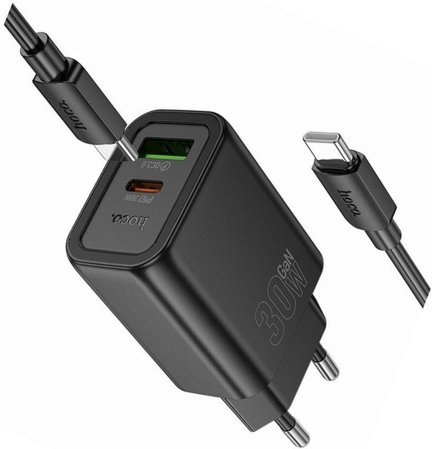 Ładowarka do telefonu Hoco Usb-C Gan 30W Kostka Z Kablem Do Samsung ...