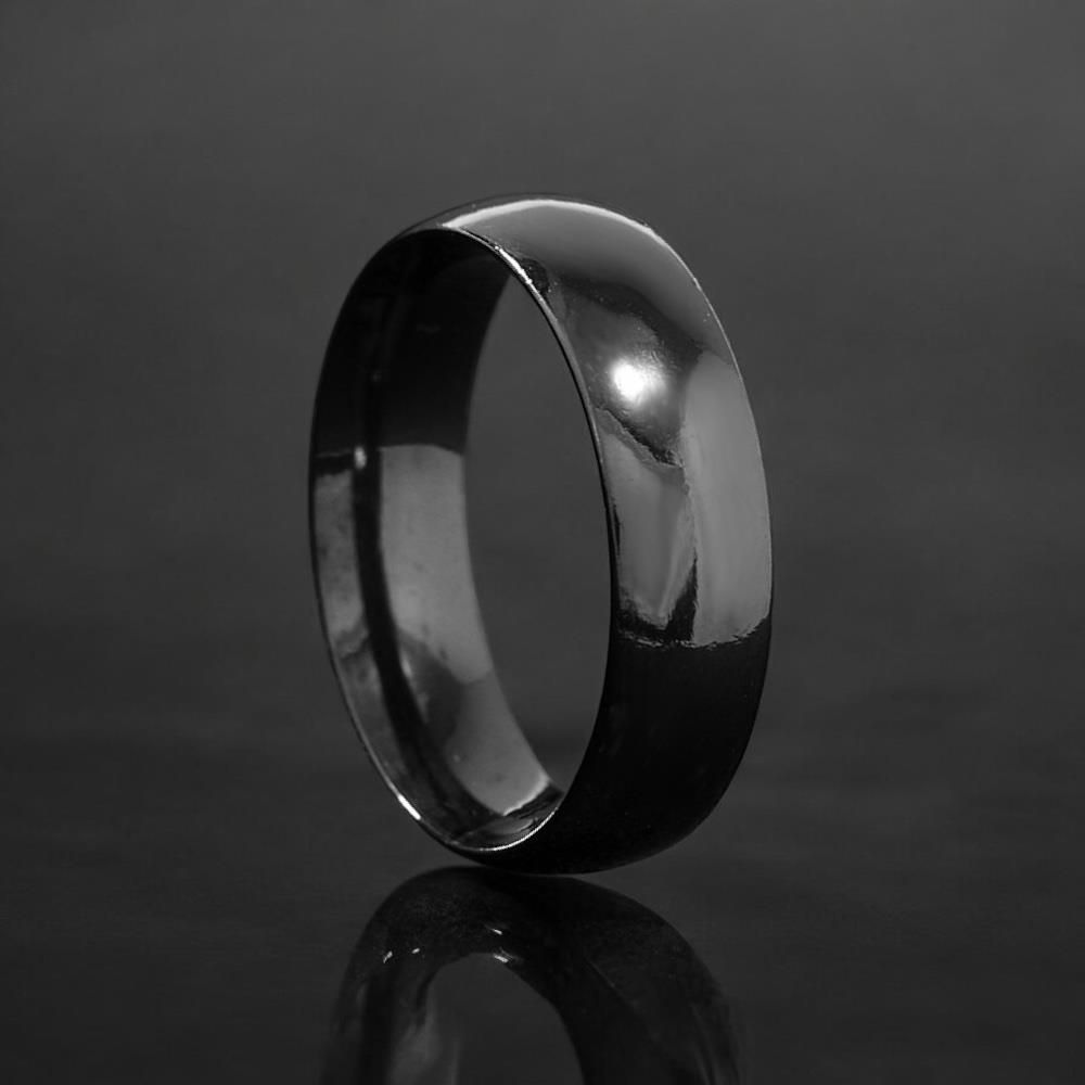 Czarny pierścionek klasyczny ze stali chirurgicznej 316L r.29 - Ceny i ...