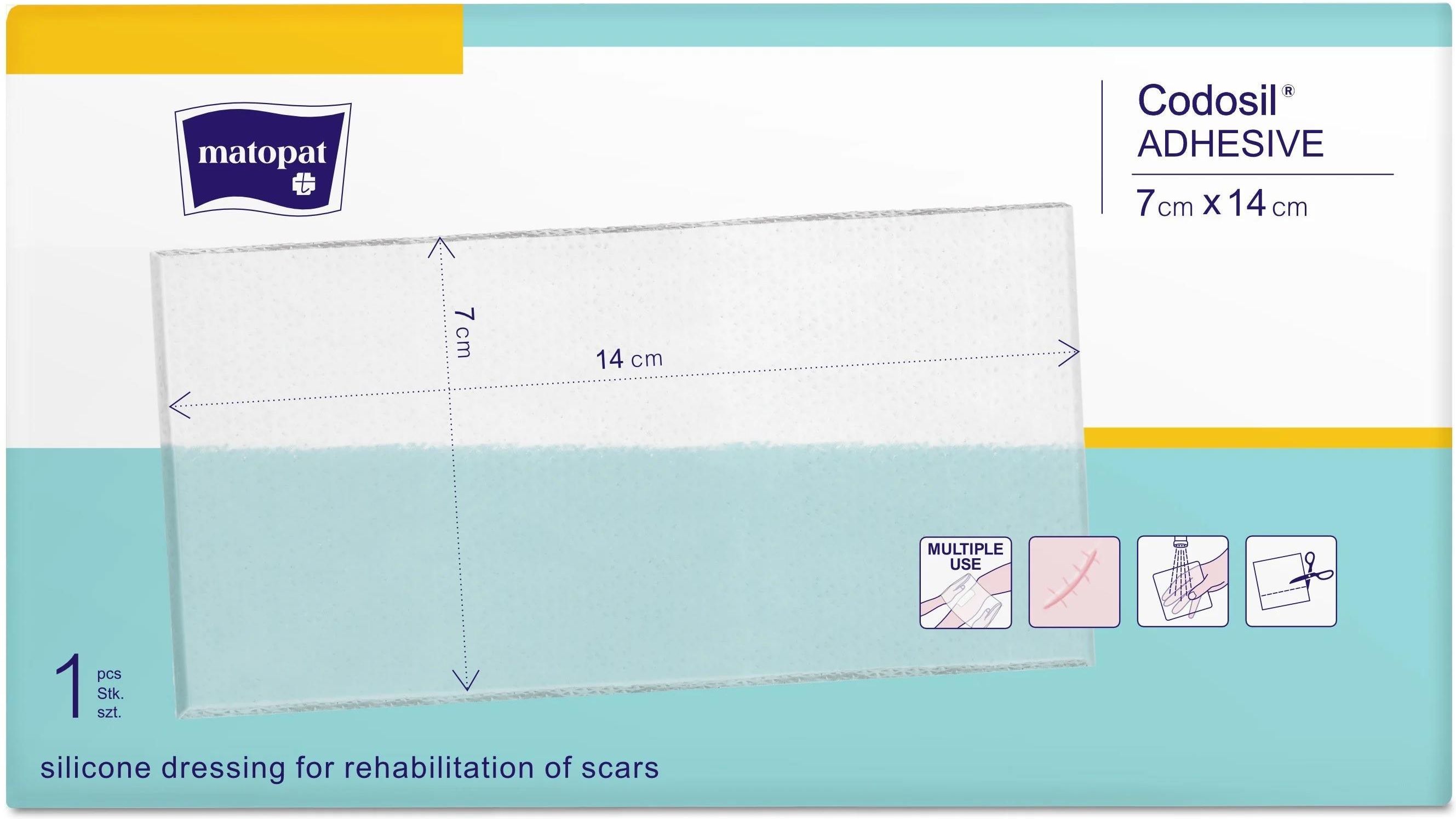Tricomed Codosil Adhesive Silikonowy Opatrunek Na Blizny 7x14cm 1szt ...