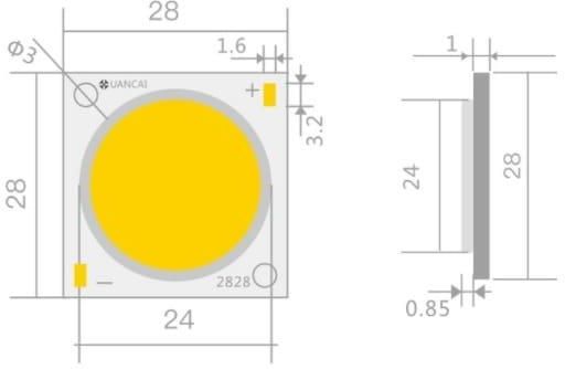 Dioda LED COB biała zimna 48W 1200mA 28x28mm Ø24mm - Opinie i ...
