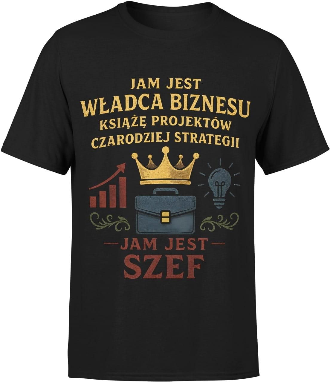 Jam jest szef prezent dla szefa dyrektora kierownika Męska koszulka (XL ...