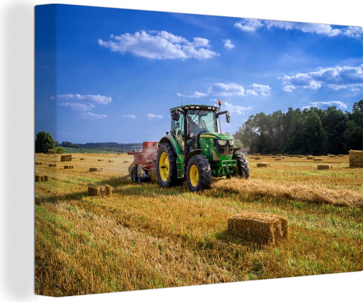 Muchowow Obraz Na Płótnie Traktor Farma Siano Pole Słońce Wiejskie ...