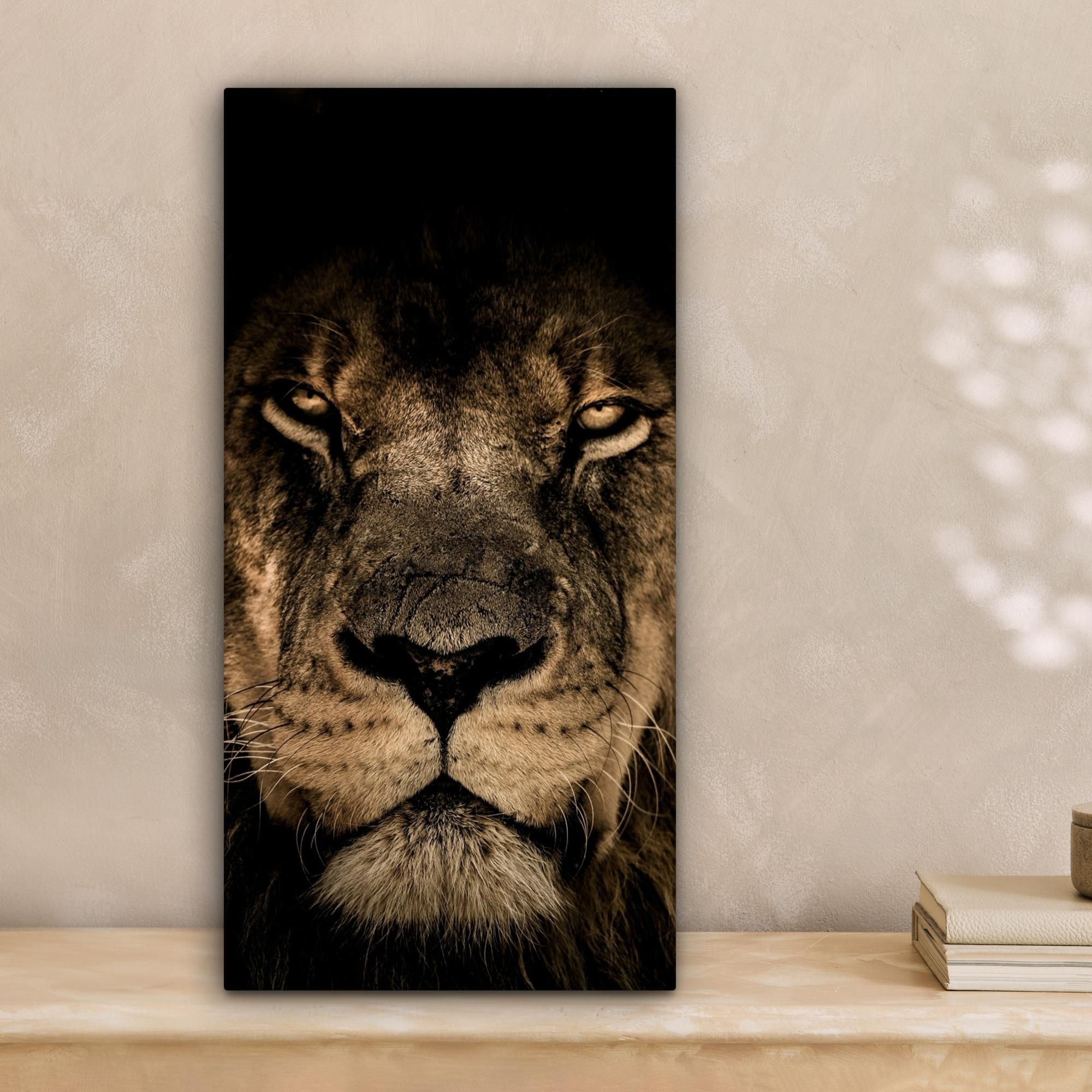 Muchowow Obraz Na Płótnie Lew Zwierzęta Czarny Portret 20X40Cm ...