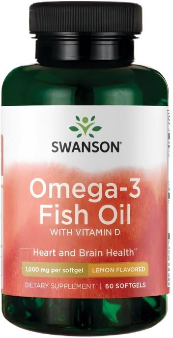 Swanson Omega-3 Fish Oil W/D 1000mg Lmn 60kaps. - Opinie i ceny na Ceneo.pl