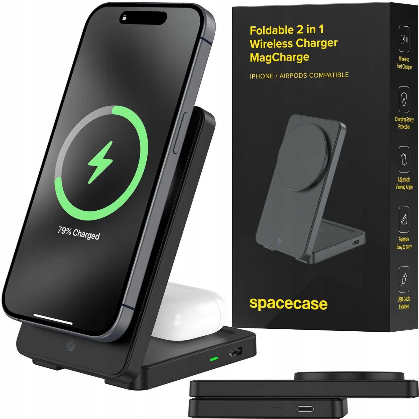 Ładowarka do telefonu Spacecase Sc Wireless Charger 2In1 Magcharge Wm5B ...