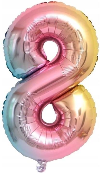 Balon 8 Urodziny Cyfra Osiem Foliowy Tęczowy 100Cm 15608984750 - Ceny i ...