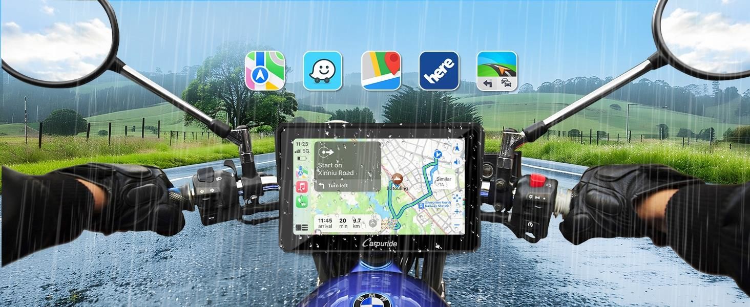 Carpuride W702B Pro motocyklowy ekran Carplay BMW bezprzewodowy 7 ...