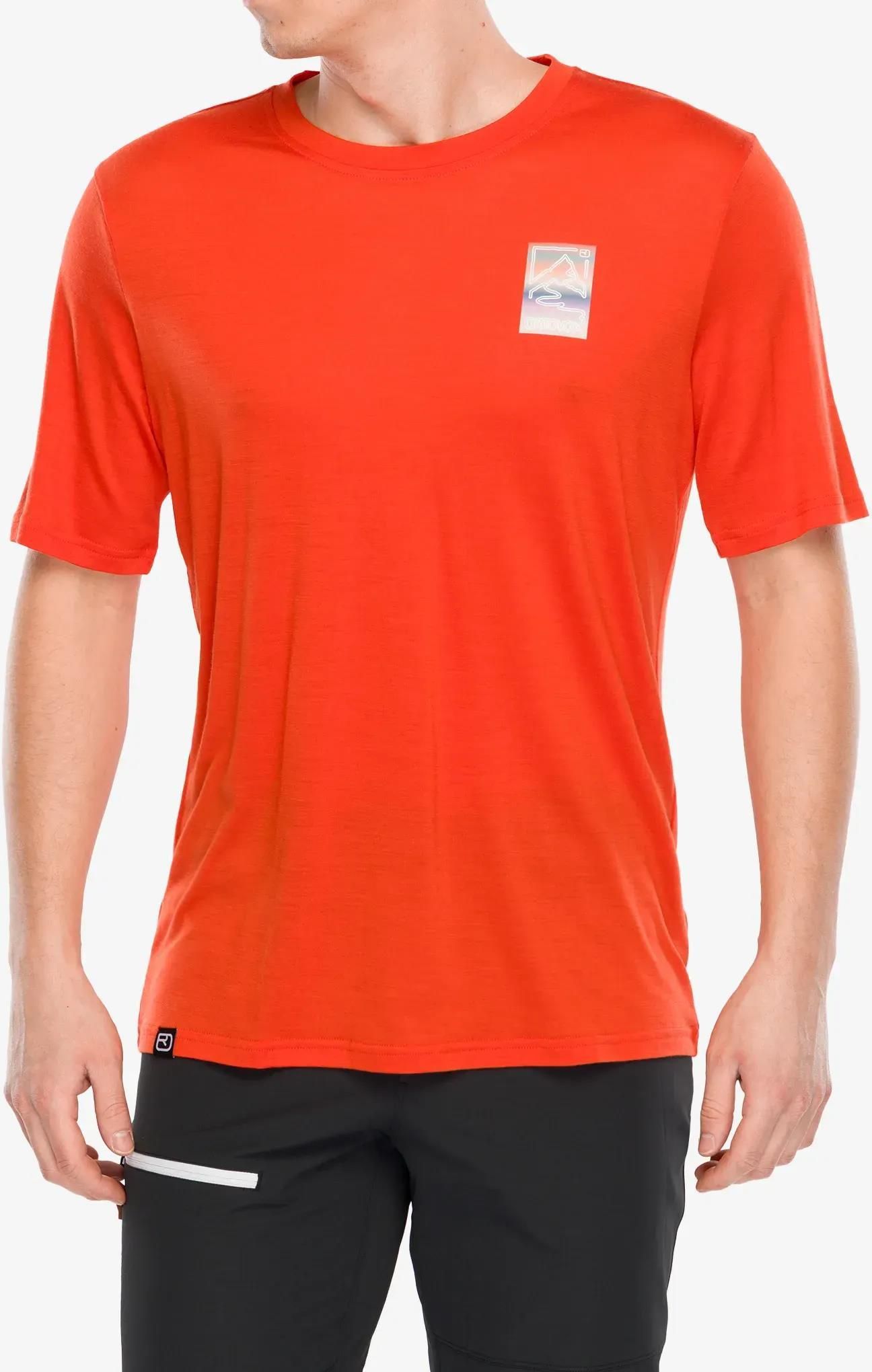 Koszulka Merino Ortovox 140 Cool Mtn Gradient Ts - Hot Orange - Ceny i ...