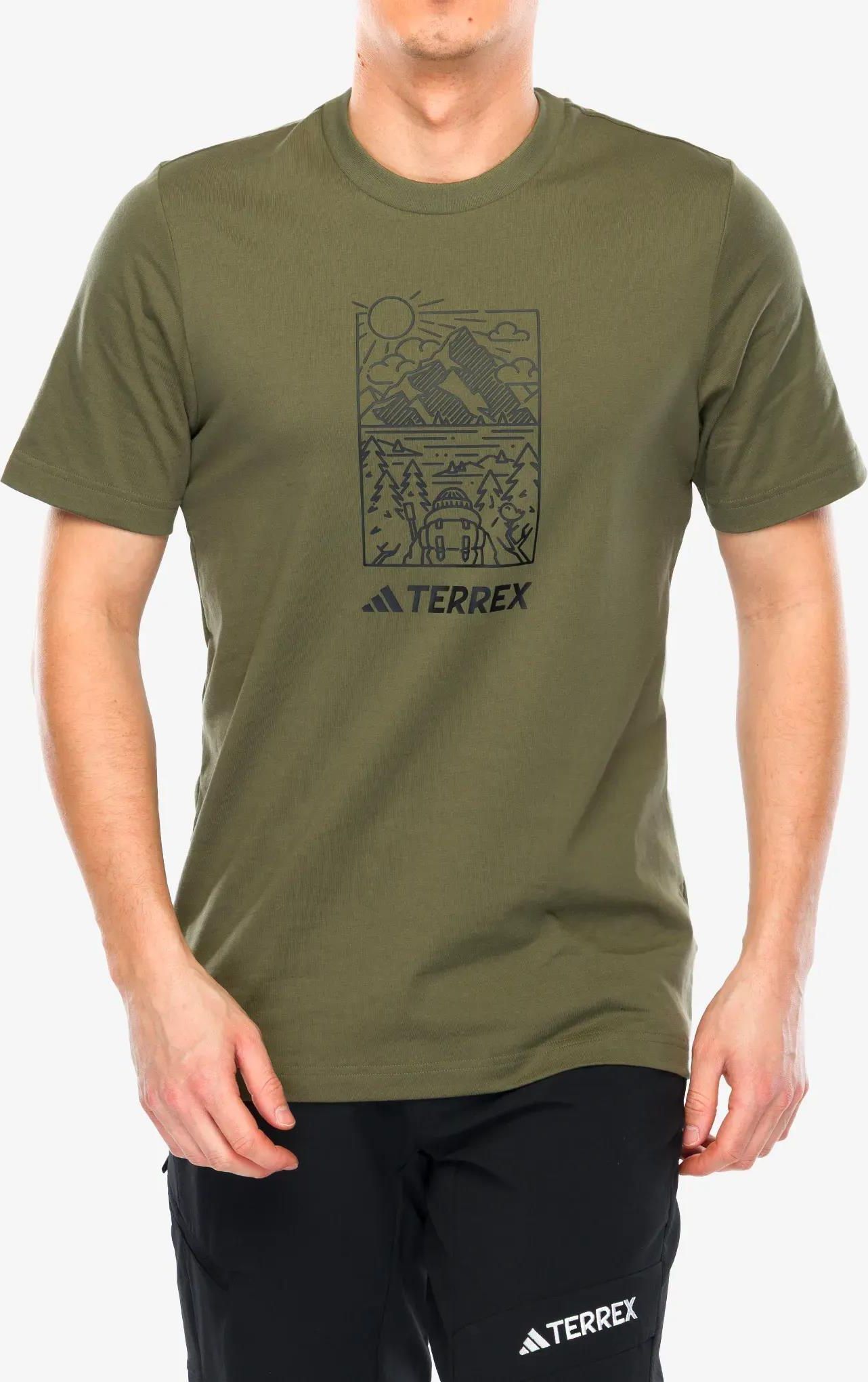 Koszulka Z Nadrukiem adidas Terrex Wild Tee - Olive Strata - Ceny i ...