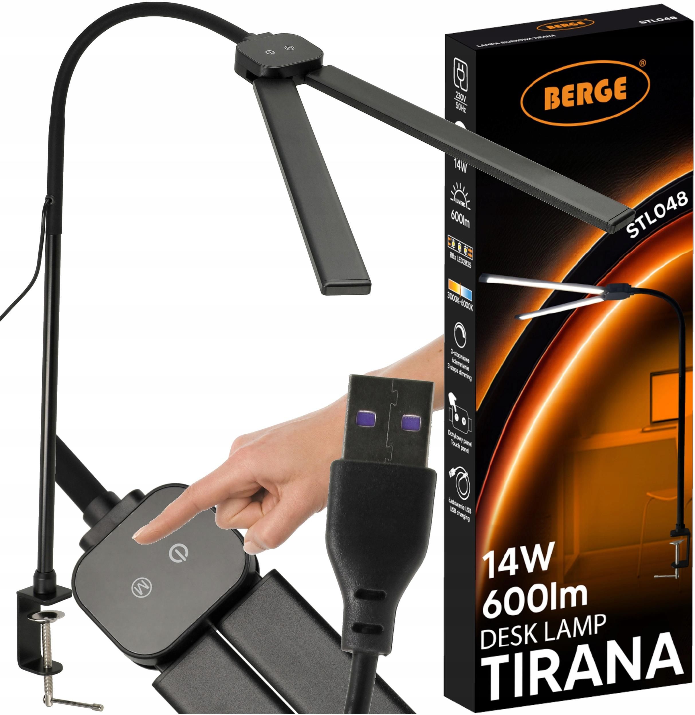 Berge Lampka Biurkowa Led Na Biurko Szkolna Lampa Kreślarska Do Biura ...