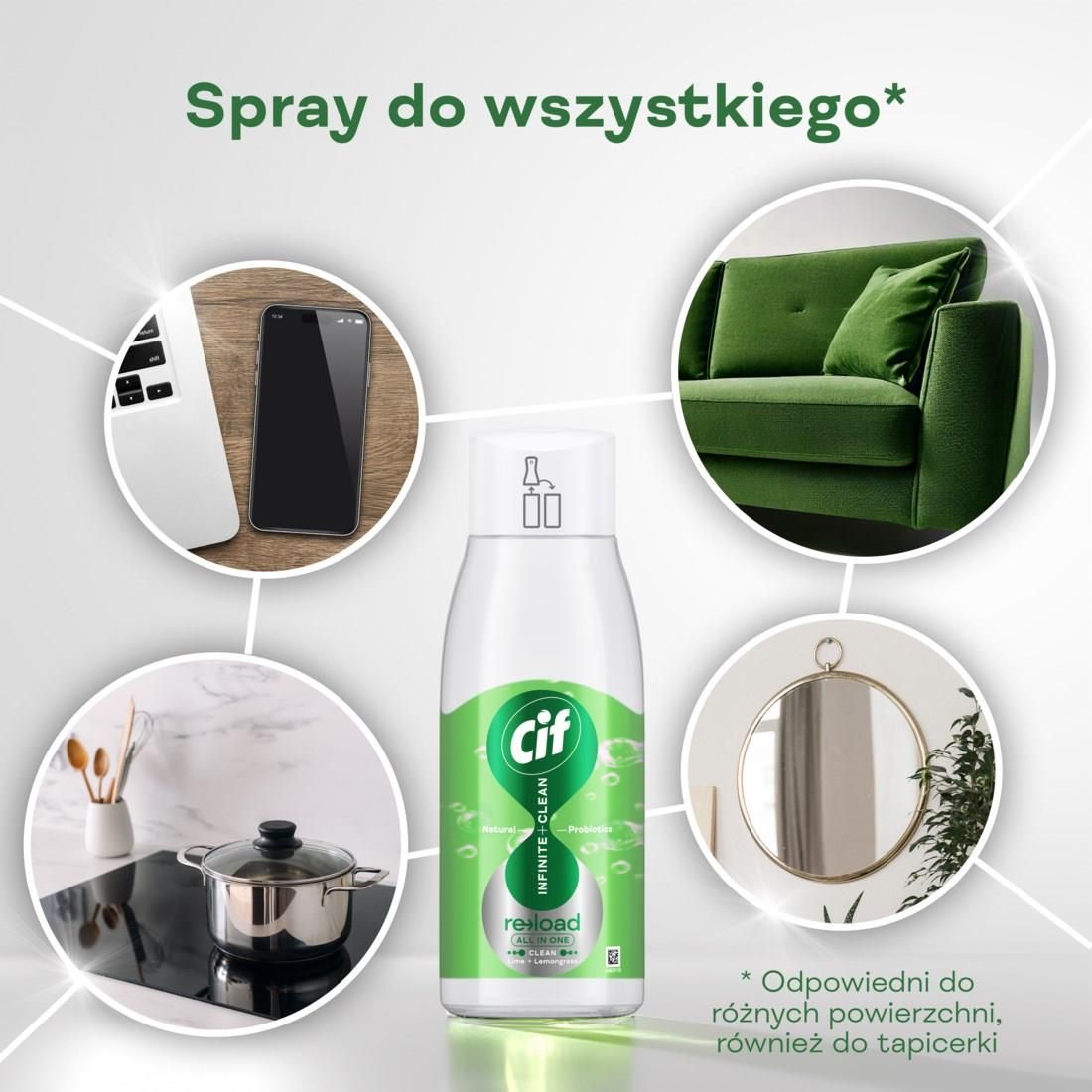 Cif Infinite Clean All in One Clean Lime & Lemongrass Spray Refill ...