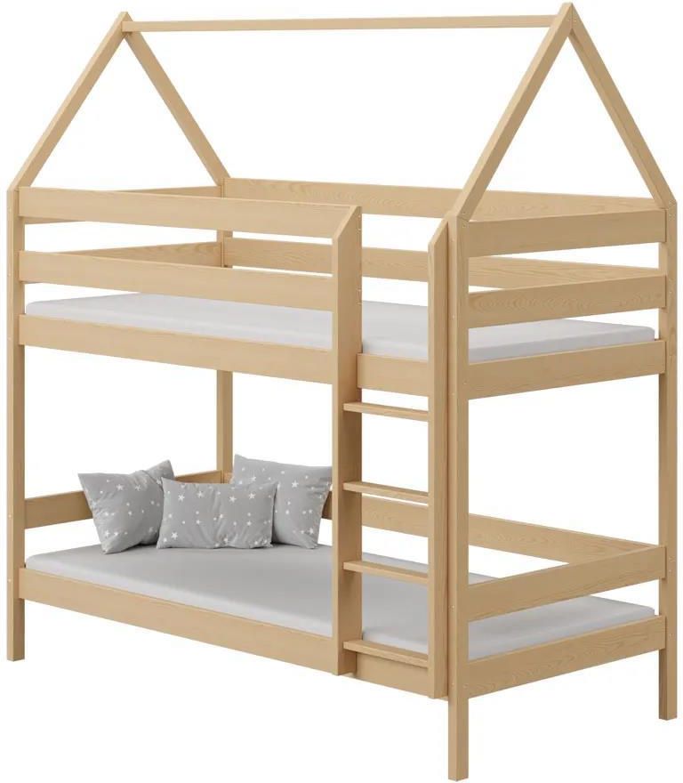 Piętrowe łóżko dla 2 dzieci w kształcie domku, sosna Framio - Opinie i ...