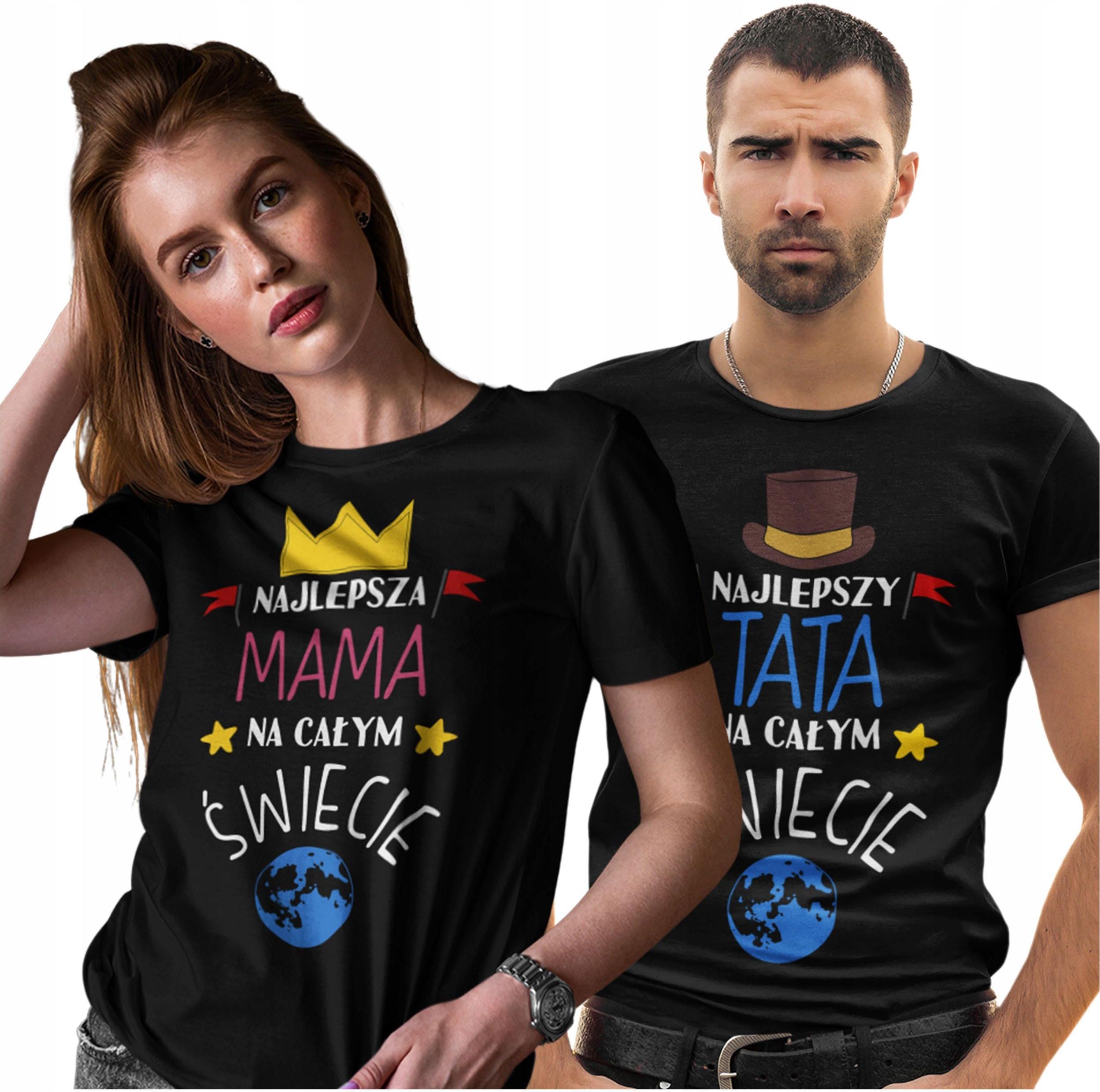 Koszulka Dla Taty i Mamy Upominek Dzień Ojca Matki Najlepszy Tata Mama ...