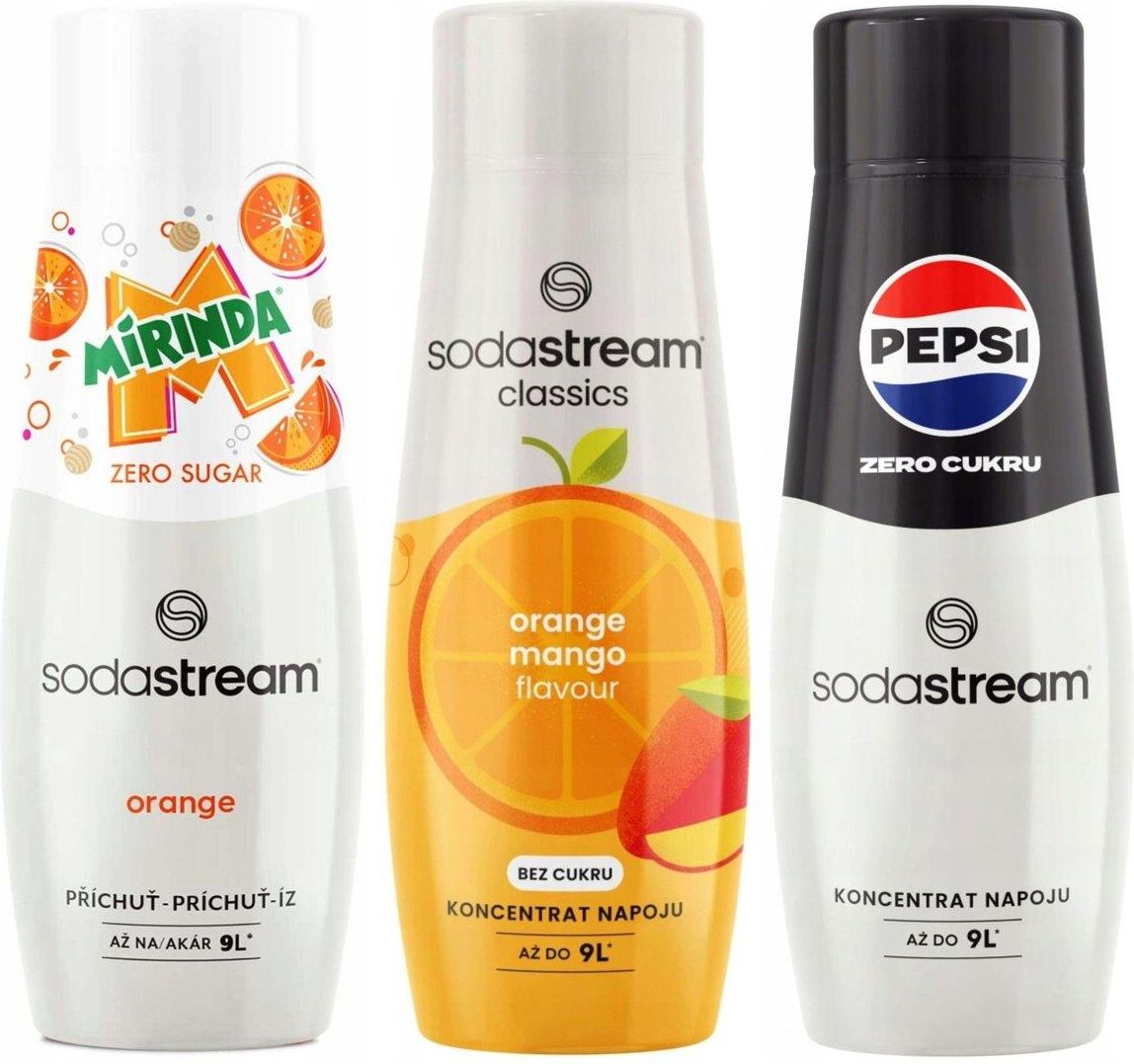 Sodastream Syropy Do Saturatora Mirinda Zero + Pomarańcza Mango Pepsi Bez Cukru 3X 440ml - Ceny ...