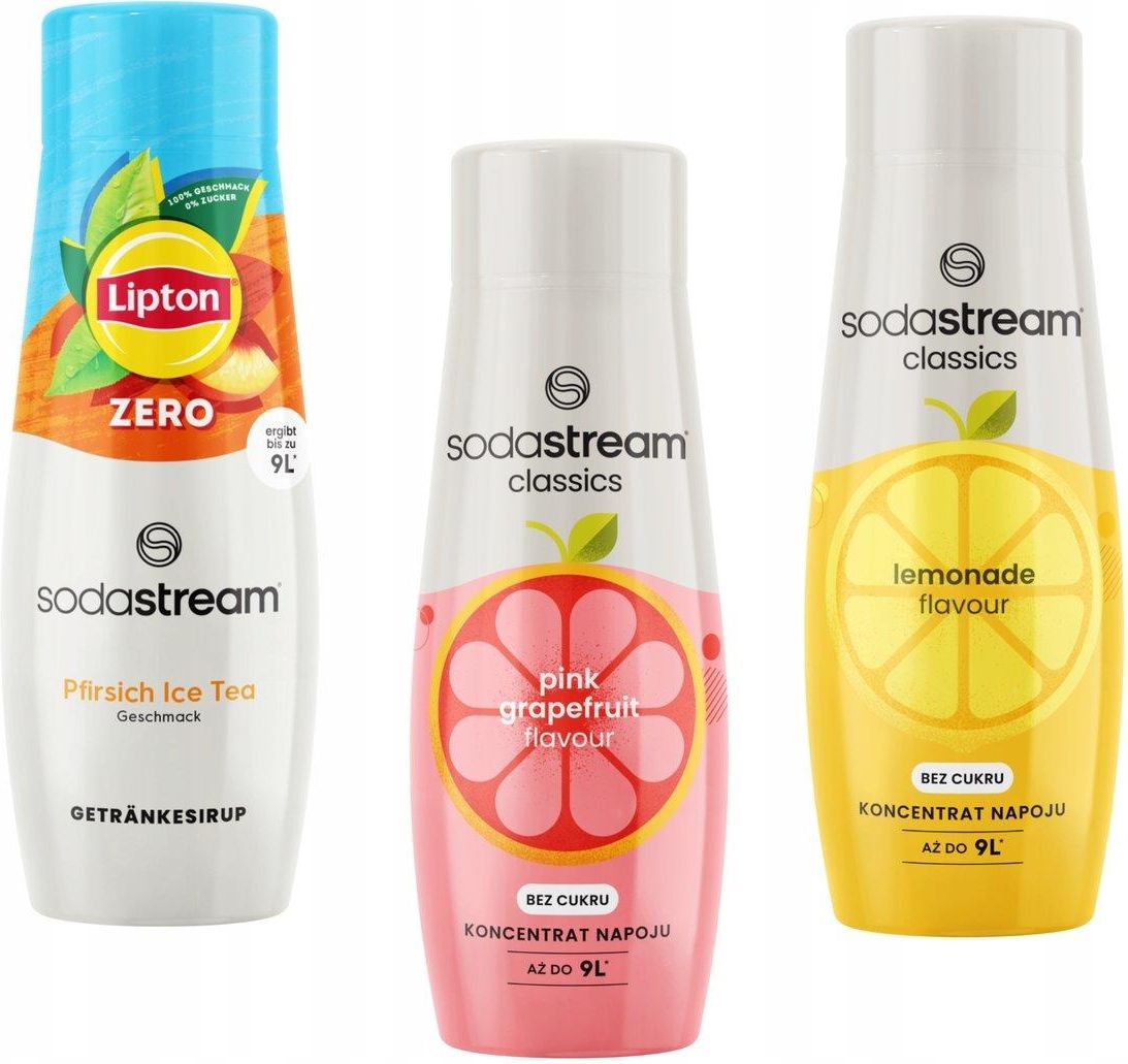 Sodastream Zestaw 3 Koncentratów Ice Tea Peach Zero + Grapefruit ...